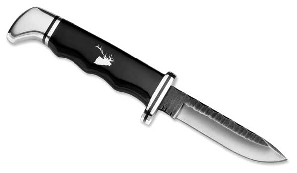 Buck 116 Caper Fixed Blade Knife Buffalo Horn Handle & Chip Flint Blade ...