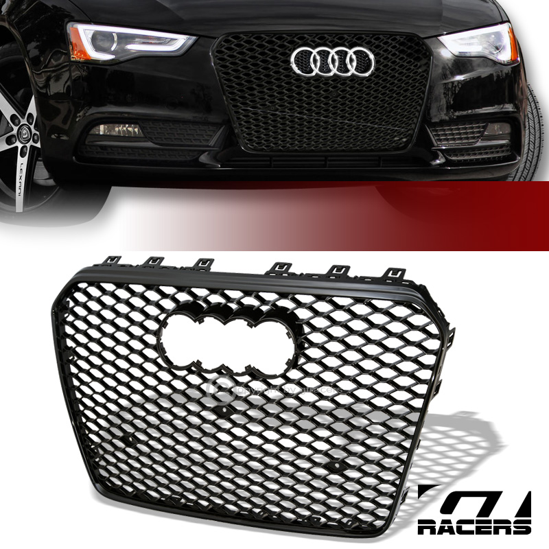 2013-2016 AUDI A5 B8.5 B9 BLACK RS-SPORT HONEYCOMB MESH BUMPER HOOD ...