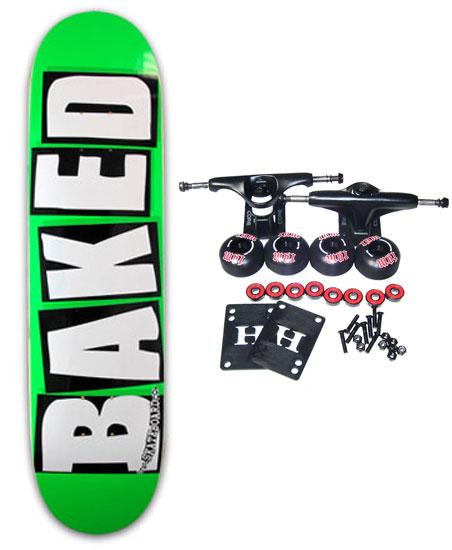 BAKER Skateboards BAKED GREEN Complete Skateboard 7.75" | eBay