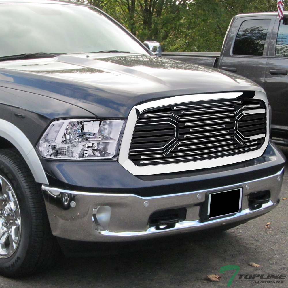 Topline For 13-18 Dodge Ram 1500 Chrome Quad Headlights nb+Big Horn ...