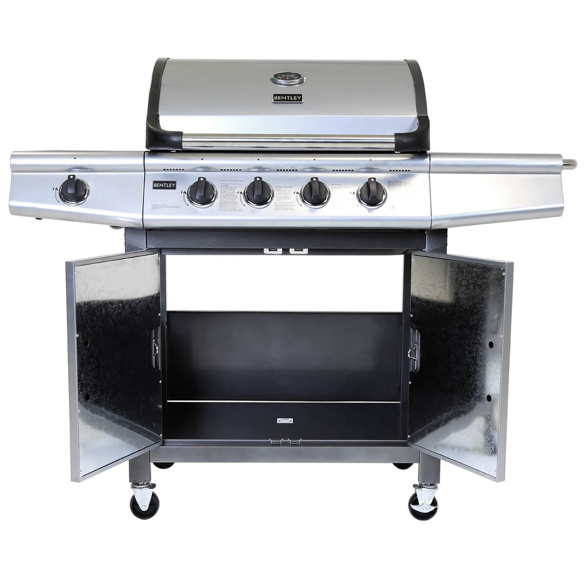Bentley 5 Burner Premium Gas Bbq Steel Barbecue & Side Burner - Black ...