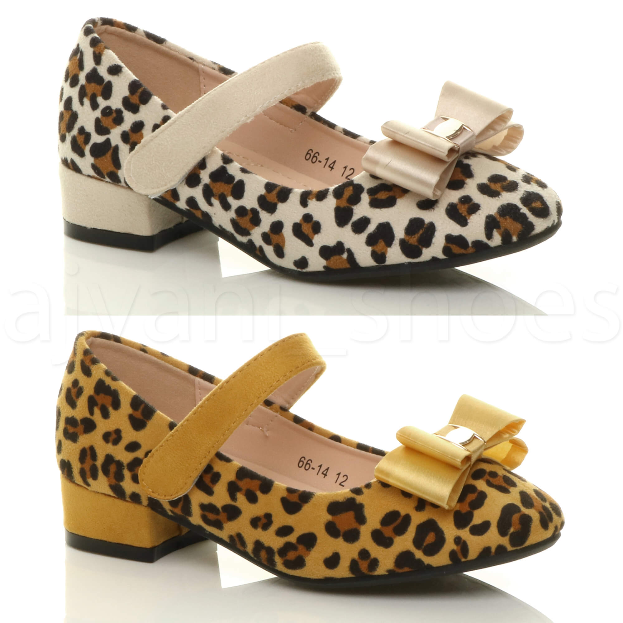 Scarpe Da Sera Per Bambini Tacco Basso Mary Jane Cinturino Con Fiocco Taglia