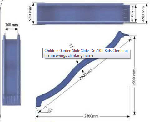 Quality 10ft 3m Wavy Slide Childrens Kids Garden Play Area NEW | eBay