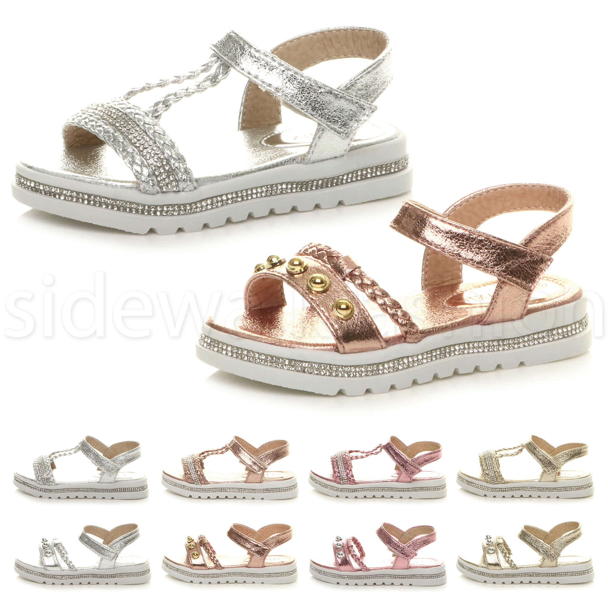 Sandali chiusi con cinturino a T barra a T a forma piatta taglia