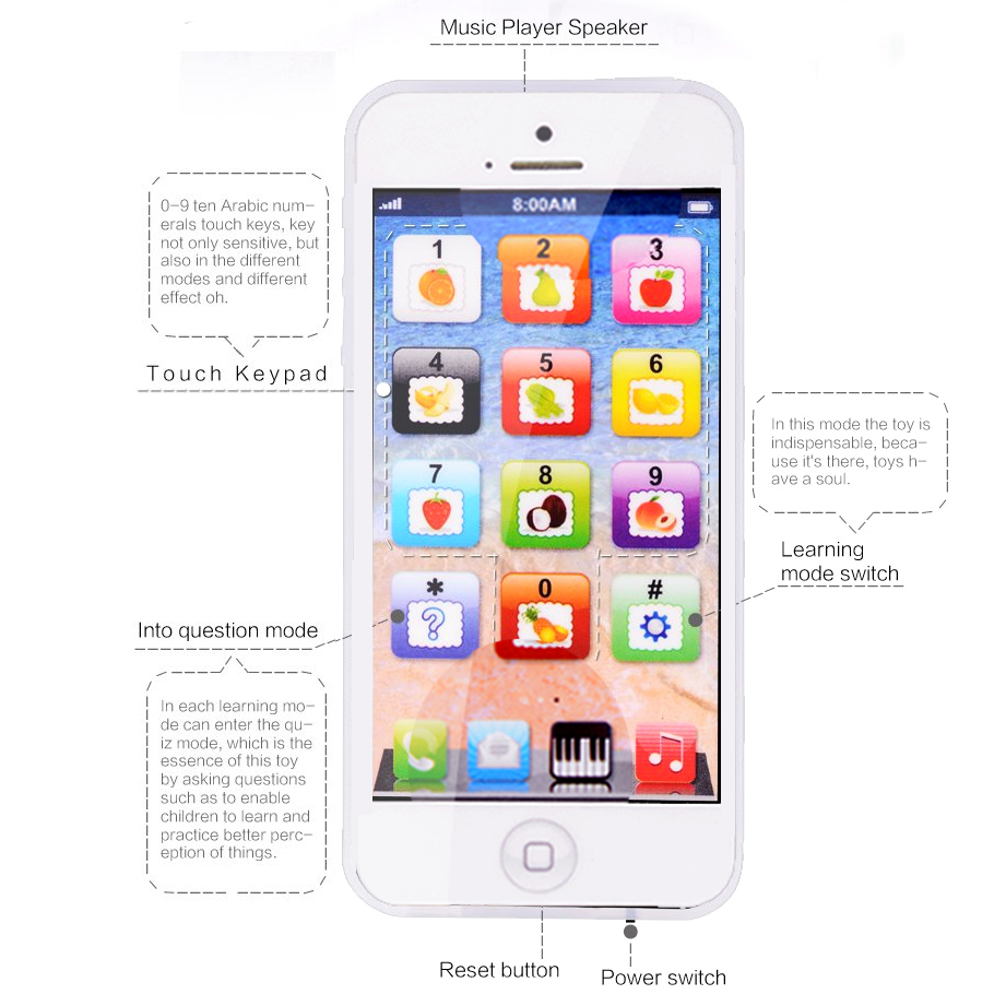MOBILE PHONE TOY Educational Toys For Kids Children Child Y-Phone ...