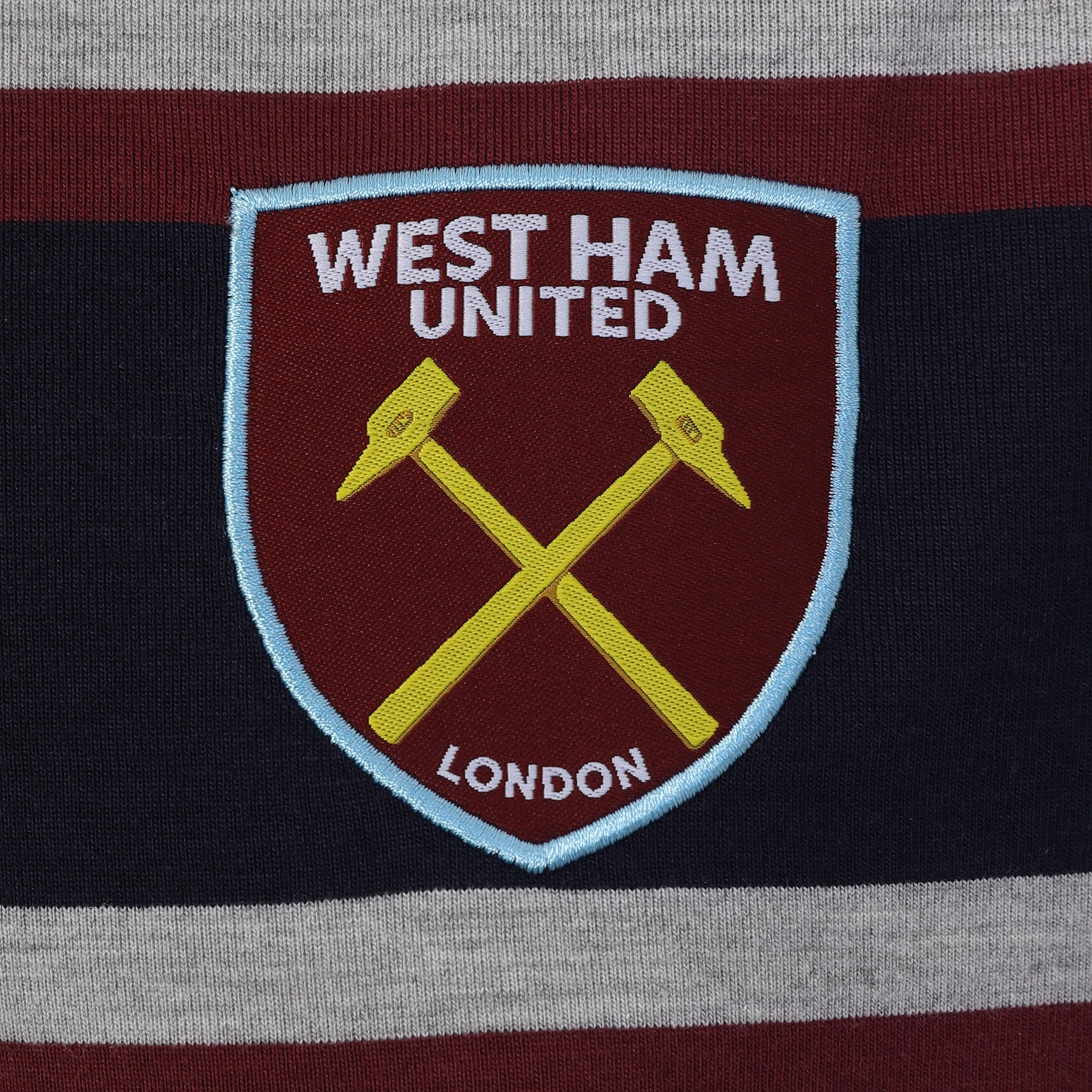 West Ham United Mens Short Sleeve Navy Stripe Polo Size Medium M With ...