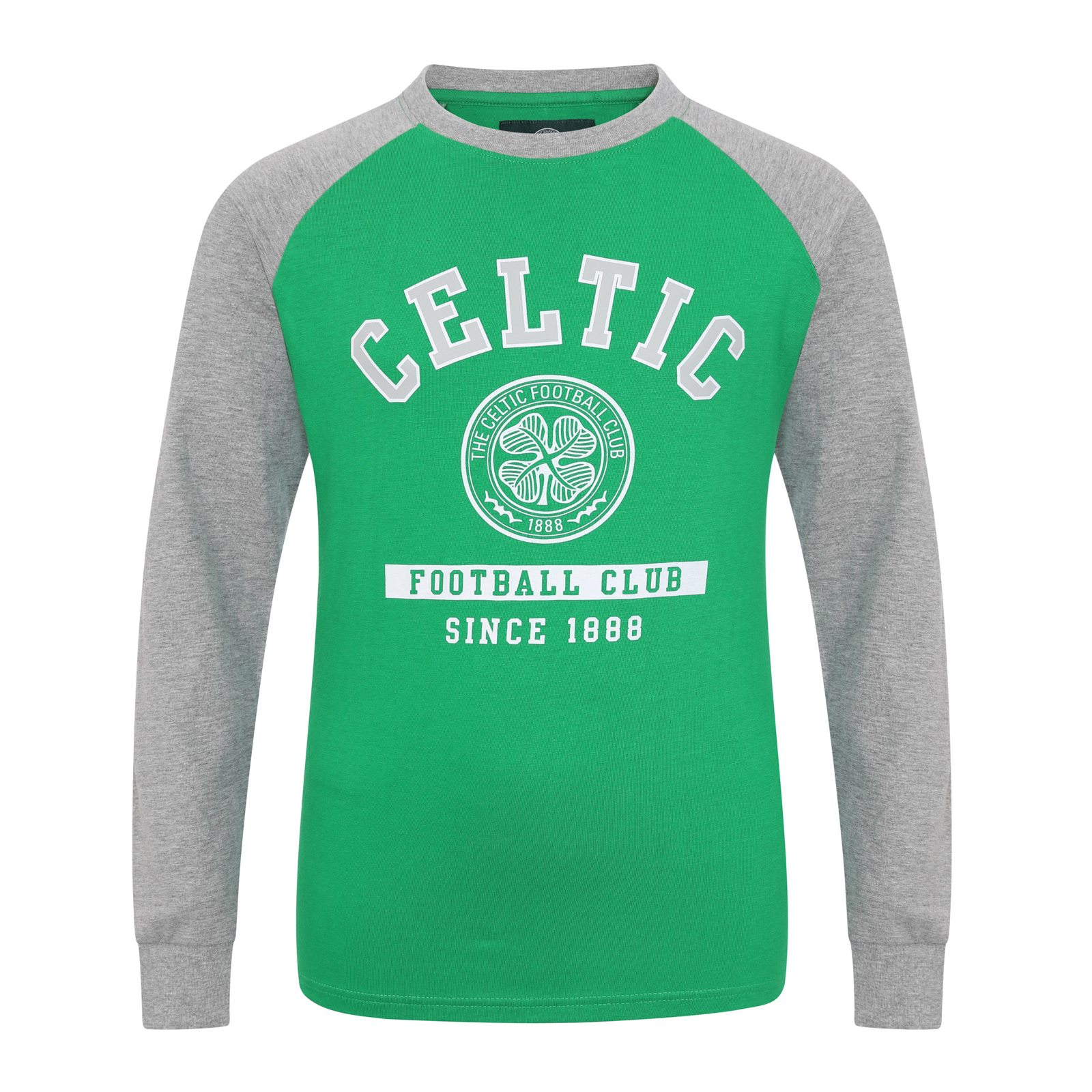 T-shirt a maniche lunghe con stemma Celtic FC regalo ufficiale bambini verde 6-7 anni