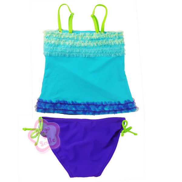 NWT 2PC Purple Girls Swimsuit Cute Mermaid Swimwear Kids Bathing Suit ...