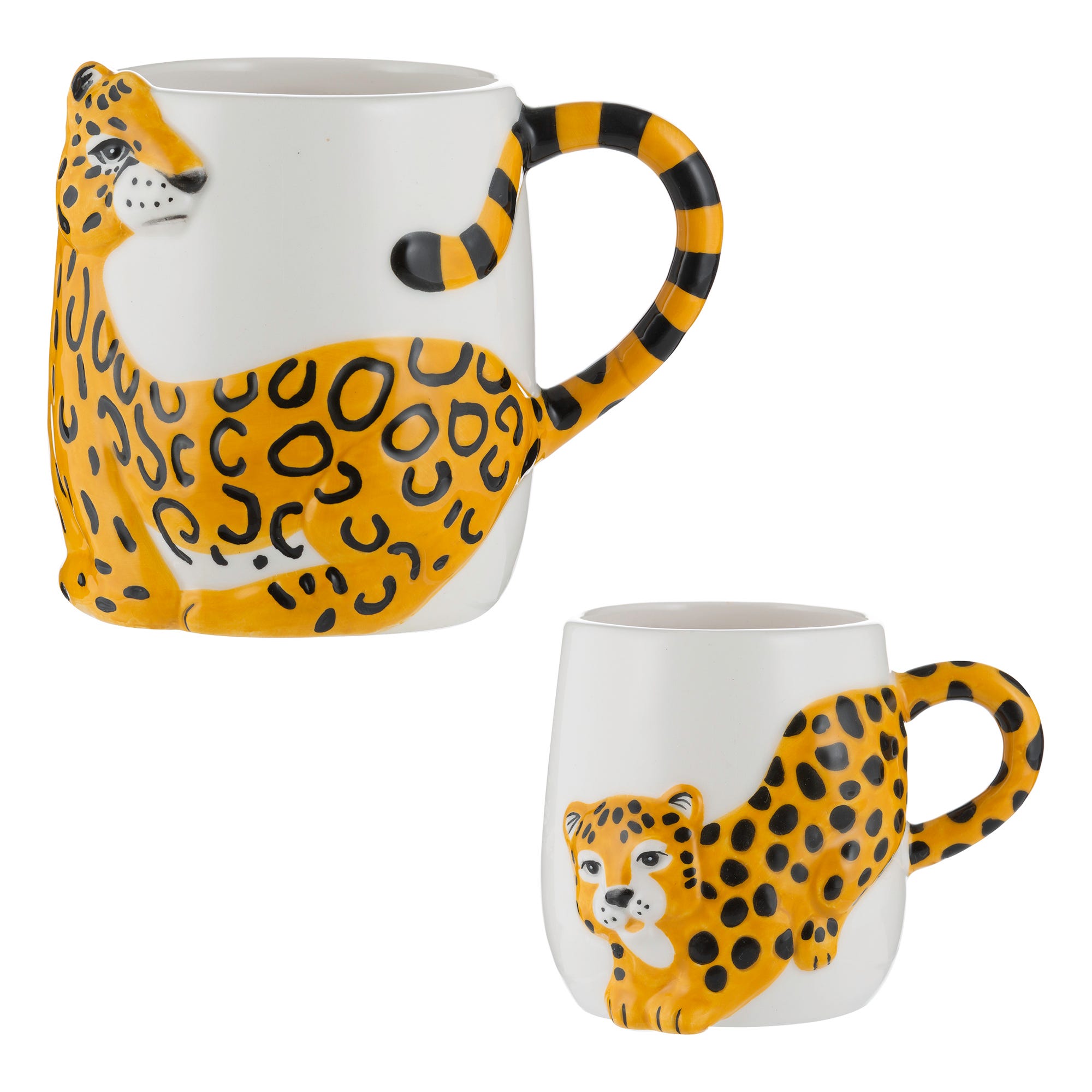 Set of 2 Animal Design Coffee Mugs Cup Ceramic Tea Hot Drinks Matching ...