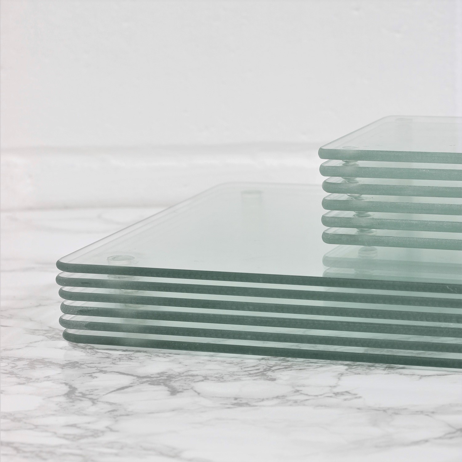 12 Clear Tempered Glass Coasters & Placemats Dining Table Mats Heat ...