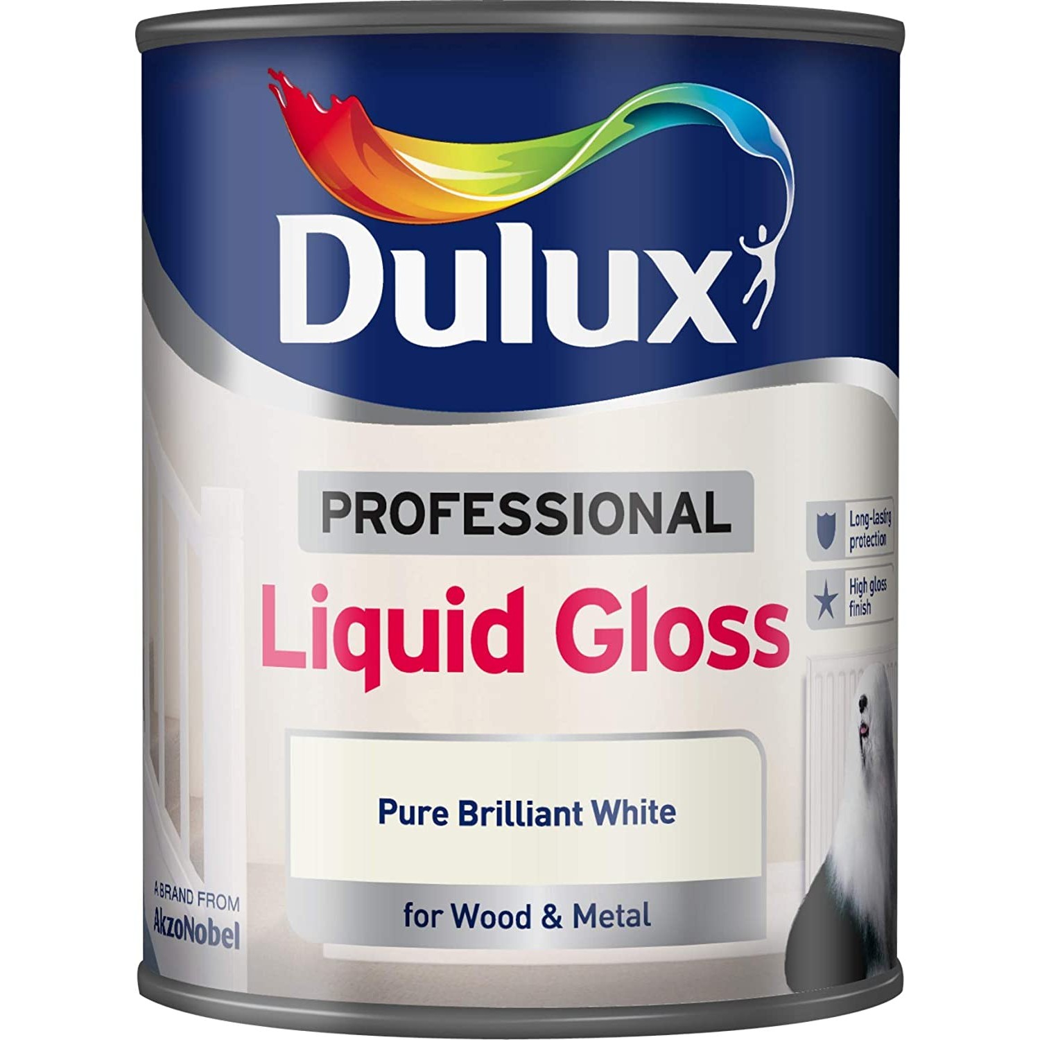 DULUX PRO LIQUID High Gloss Sheen Pure White Interior Exterior Wood ...