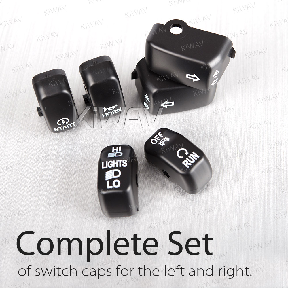 Switch Cap Kit 6pcs Chrome or Black for Harley '96-'10 Heritage Softail ...