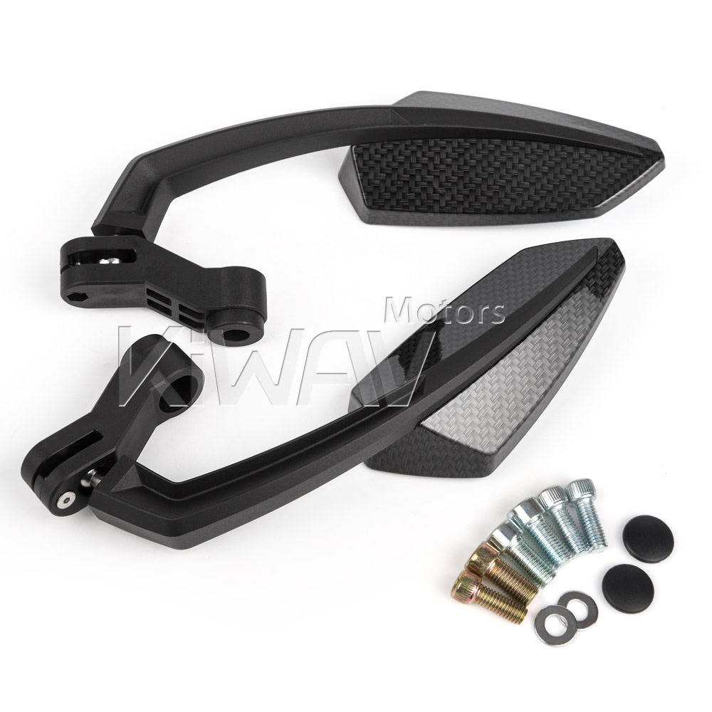 Motorcycle slim mirrors blue tinted anti glare 8mm 10mm for motorcycle ...