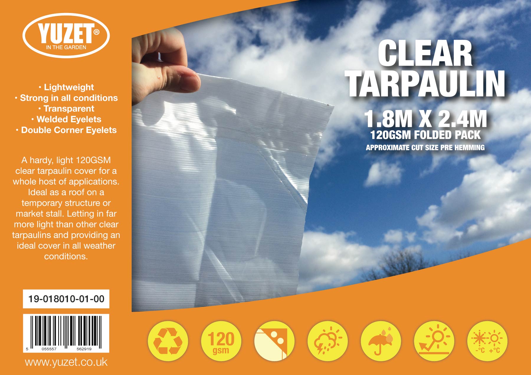 Yuzet Heavy Duty Reinforced Tarpaulin Waterproof Cover Tarp Ground ...