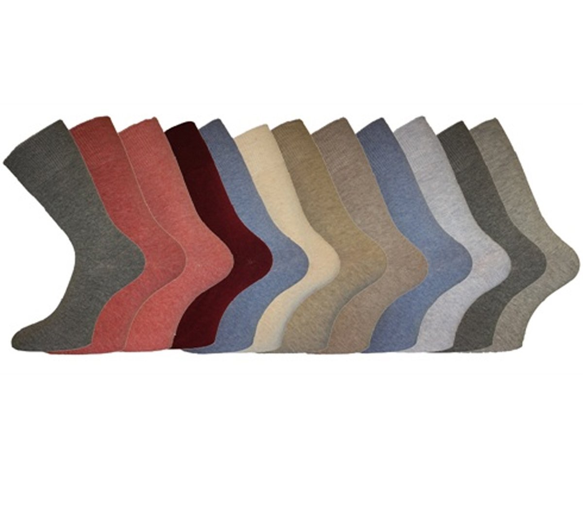 LADIES Plain Cotton LOOSE wide TOP Casual SOCKS no non elastic 3 Pair ...