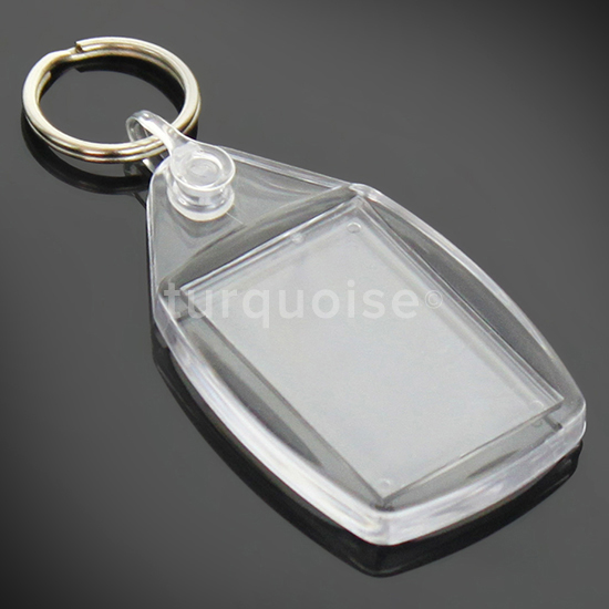 100x Clear Acrylic Blank Keyrings Key Fobs 35 x 24 mm | Small Size ...