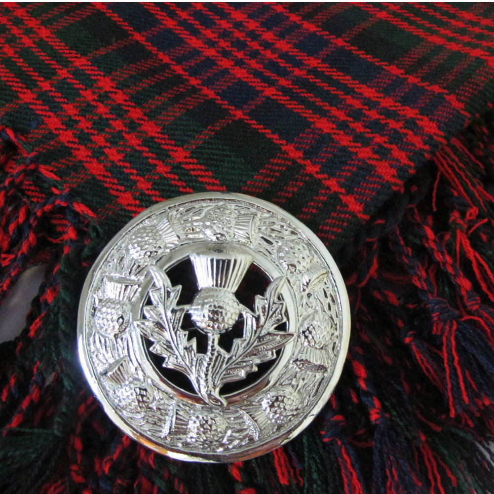 Tartanista Mens Scottish Tartan Kilt Fly Plaid with Thistle Brooch | eBay