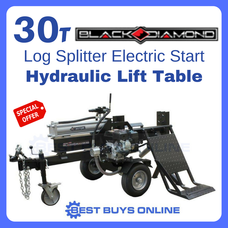 Log Splitter 30 Ton Hydraulic Lift Table 6.5HP Electric Start Engine ...