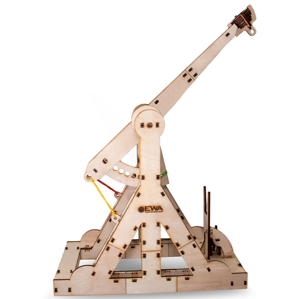 Trebuchet Wooden Model Kit Working Rubber Band 3d Laser Cut Ewa Castle ...