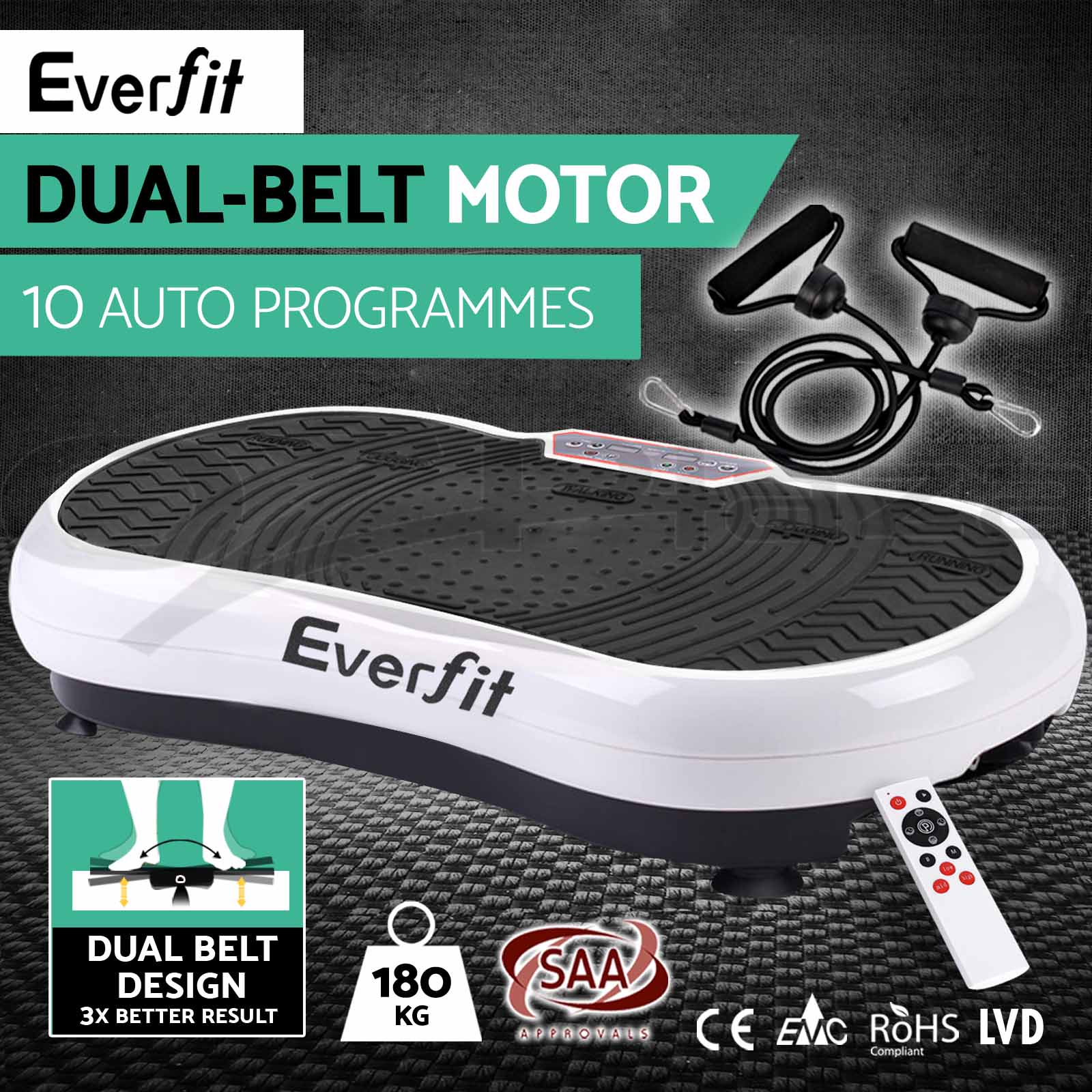 Everfit Vibration Machine Machines Platform Plate Vibrator Exercise Fit ...