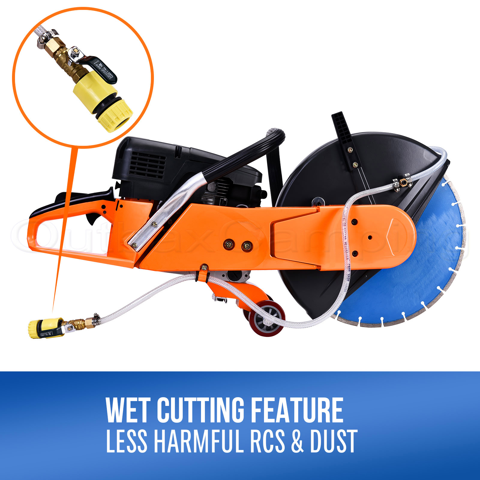 75CC Petrol Demolition Saw Concrete Cut Off Wet Demo Cutter Road Brick ...