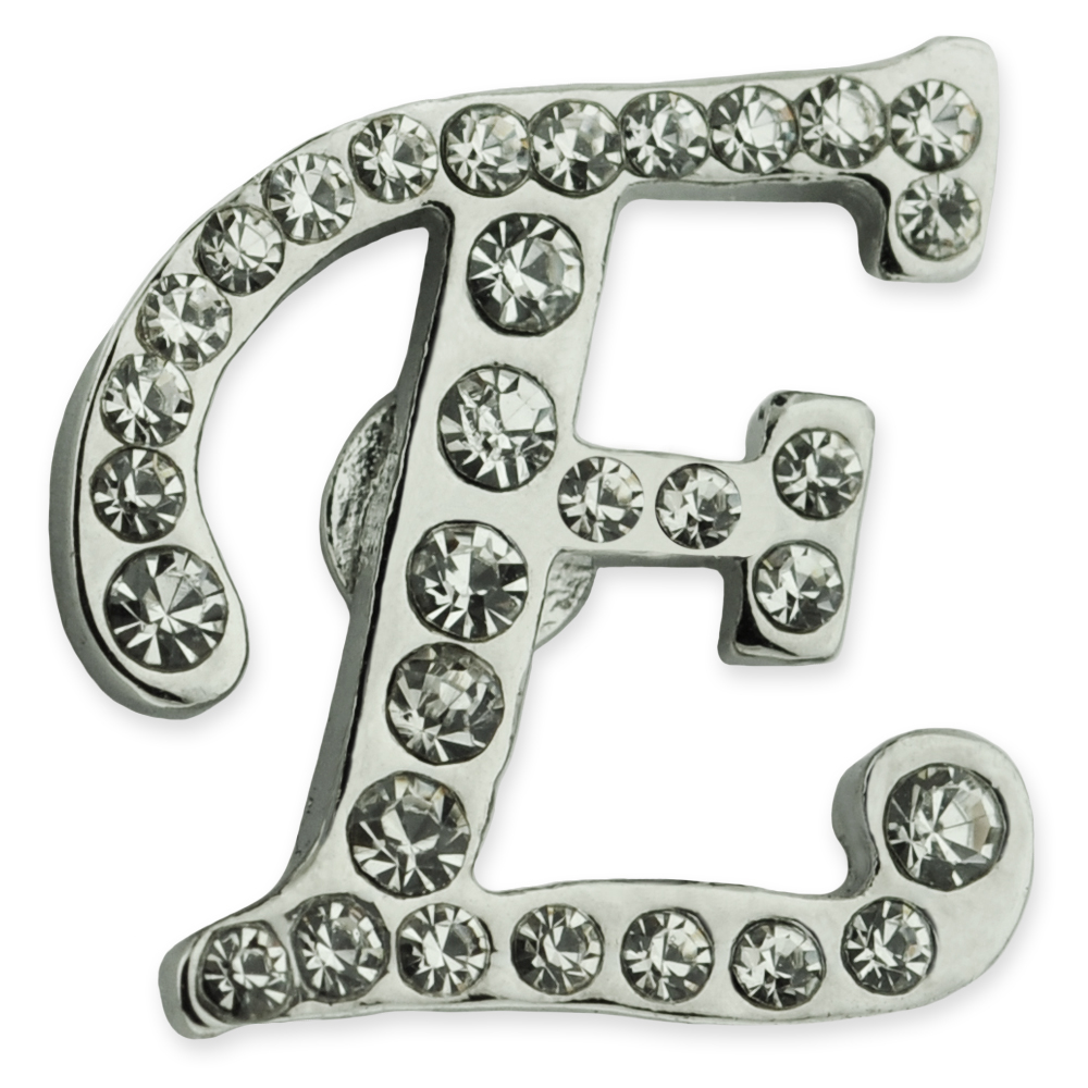 PinMart's Silver Plated Rhinestone Alphabet Letter E Lapel Pin | eBay