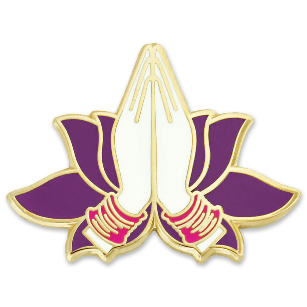PinMart's Namaste Praying Hands Yoga Lover Lotus Enamel Lapel Pin | eBay