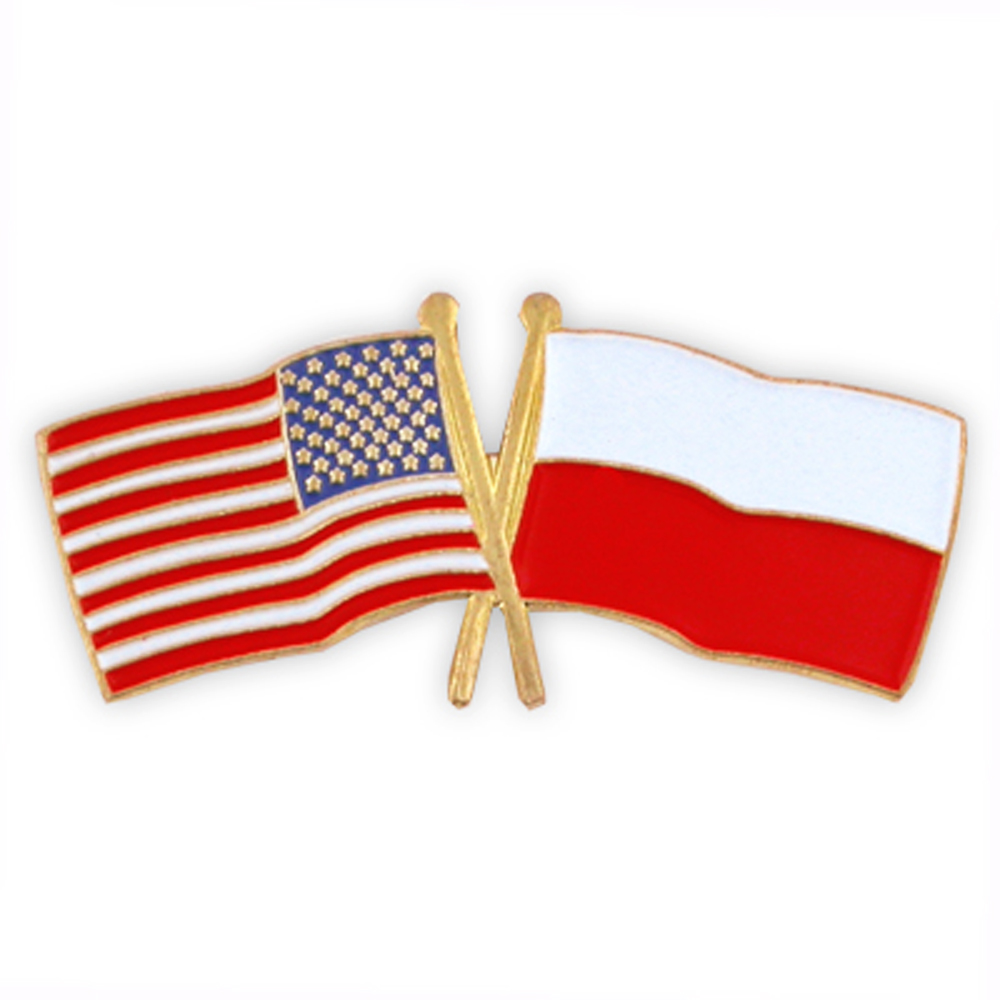 PinMart's USA and Poland Crossed Friendship Flag Enamel Lapel Pin | eBay