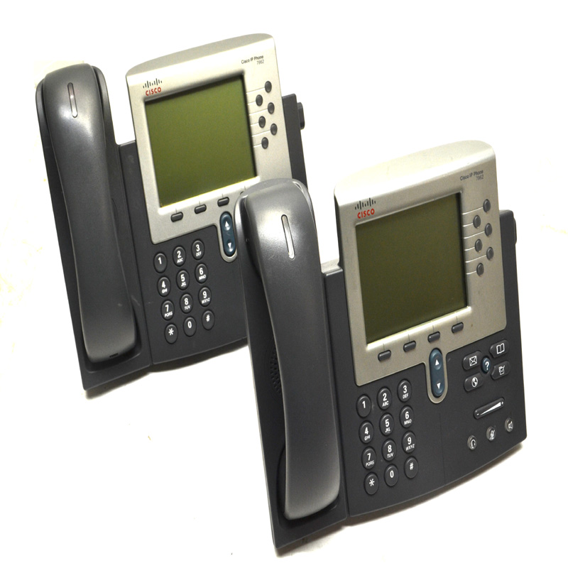 (2) Cisco CP-7962G VoIP Business 7962 Series Unified IP Office Phones w ...