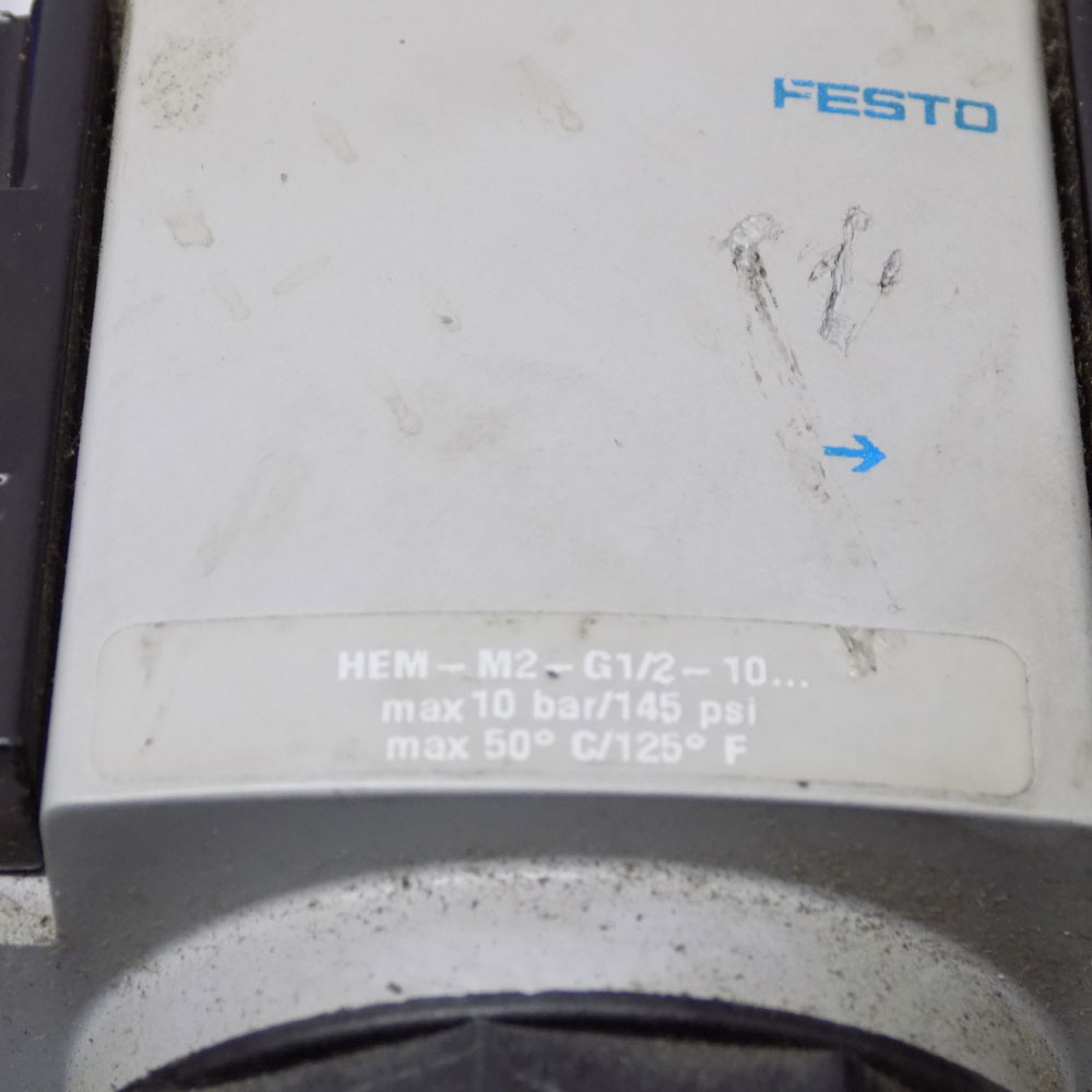 Festo Air Service Unit With Valve, Switch, & Regulator