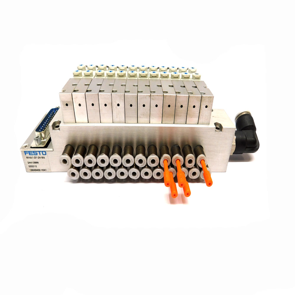 Festo MHA1-2X-24-SA High Density Valve Terminal w/ (24) Stacked Pilot ...